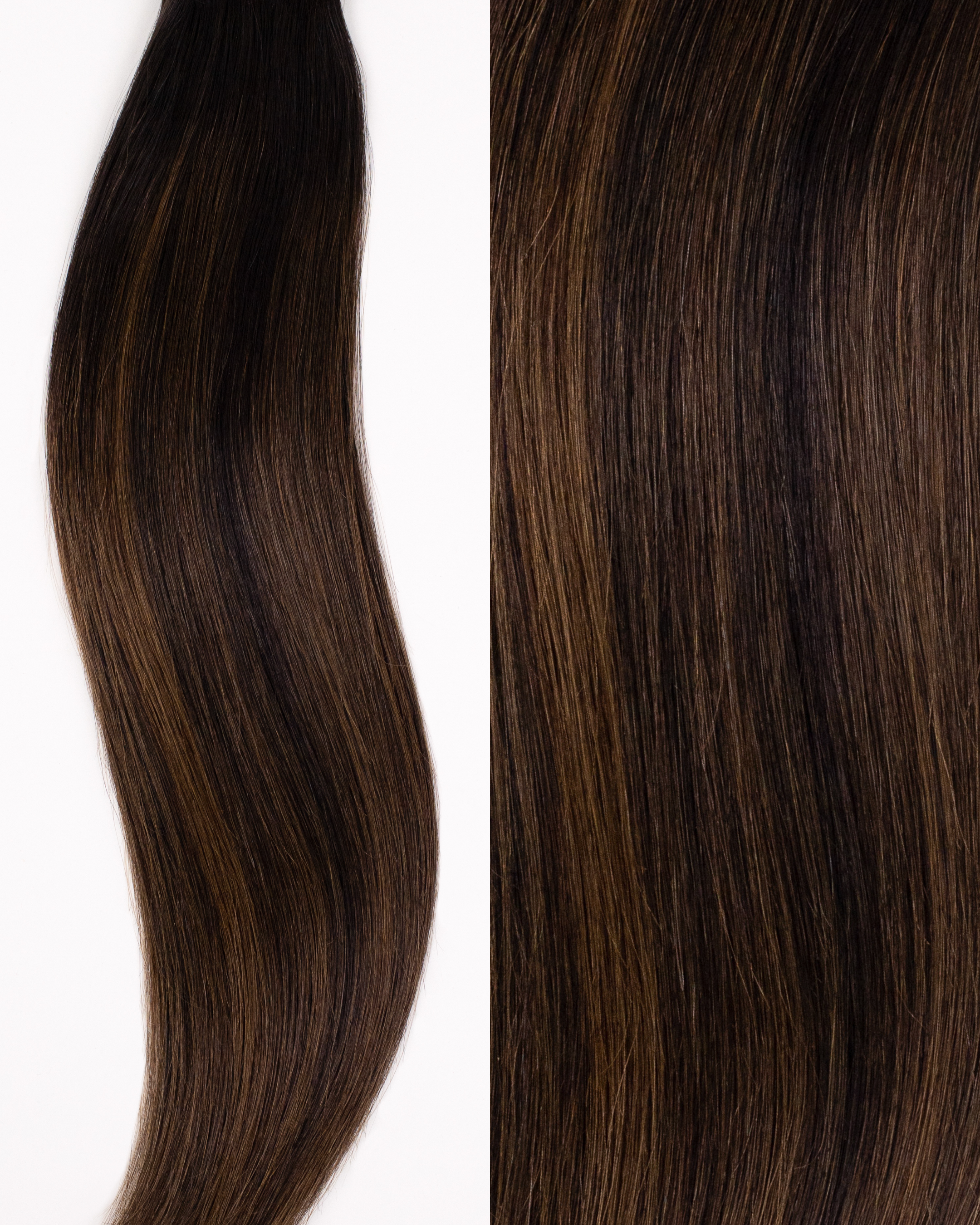 Signature Tape-In, Straight | #2N/5N Dark Brown Balayage – Donna Bella Hair
